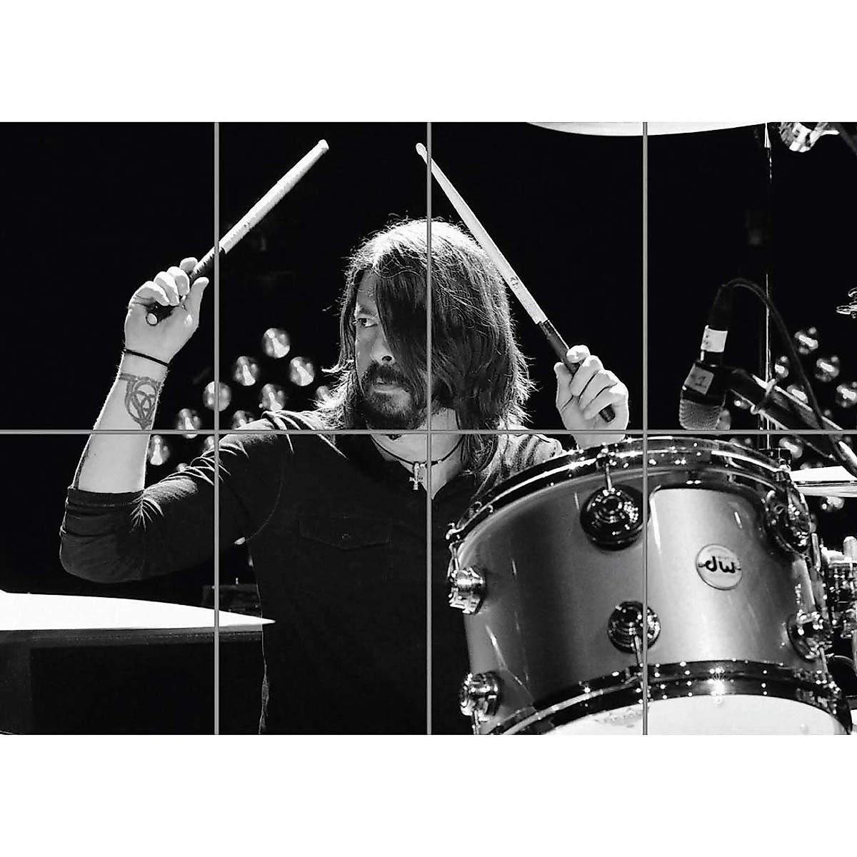 Doppelganger33 LTD Dave Grohl Drummer Guitarist Singer Foo Fighters Nirvana Wall Art Multi Panel Poster Print 47x33 inches
