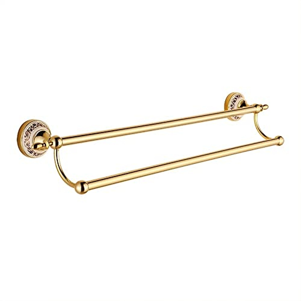 Bath Towel Bar European Porcelain Gold Towel Rack, Towel Rail, Double Rod Towel Hanging Bathroom Bathroom Pendant Towel Holder (Color : 33cm)
