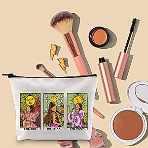 TOBGB Singer Fans Gift Ariana Gift The Sun Star Moon Tarot Card Inspired Makeup Bag Music Lover Gift Singer Merchandise (Star Tarot bag)