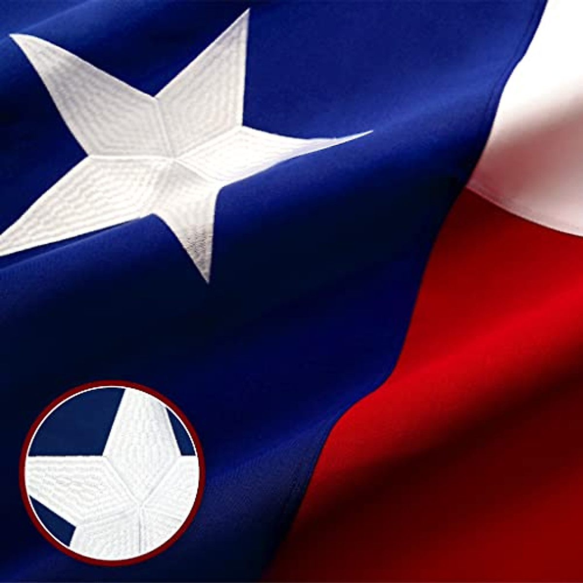 G128 Texas State Flag | 3x5 Ft | StormFlyer Series Embroidered 220GSM Spun Polyester | Embroidered Design, Indoor/Outdoor, Brass Grommets, Heavy Duty, All Weather