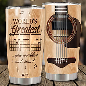 WAZONE World's Greatest You Wouldn't Understand Guitar Dad Tumbler 20oz Double Wall Vacuum Insulated Thermal Cup Gift For Man Daddy Husband Grandpa Birthday Christmas Fathers Day