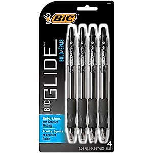 BIC 859025 Velocity Retractable Ballpoint Pens Bold Point Black Ink