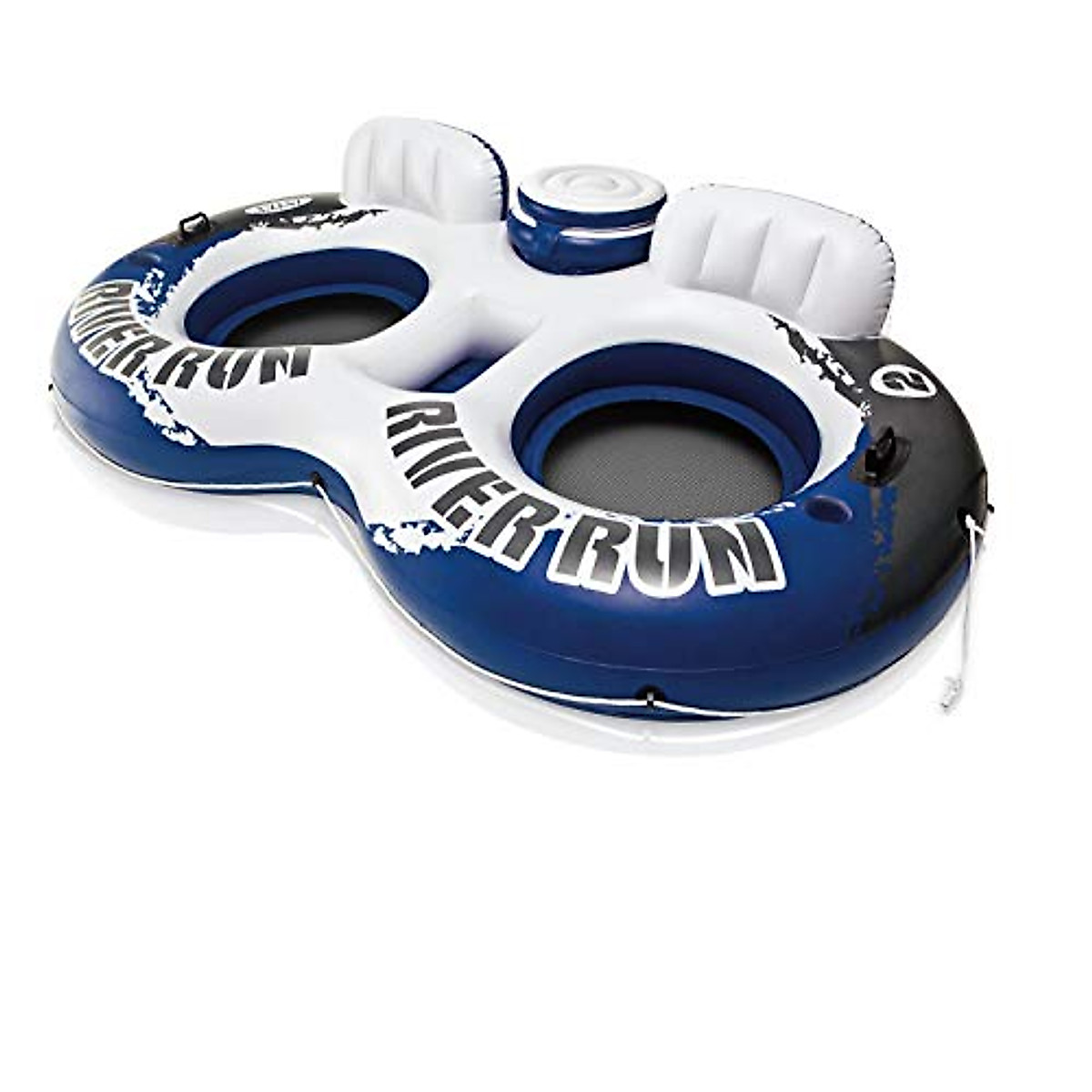 Intex River Run 53 Inch Inflatable Floating Water Tube Lake Pool Ocean Raft & River Run II Inflatable 2 Person Pool Tube Float w/ Cooler & Repair Kit