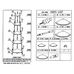 Frenchi Home Furnishing 5-Tier Corner Stand, White