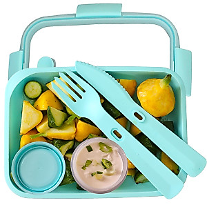 Curver To Go Lunchbox + Cutlery & Accessories BPA free (Blue, Rectangle-1,2L)
