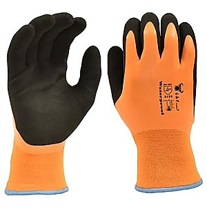 Deerskin or Waterproof Cold Weather Work Gloves Double Coated Windproof HPT Plam and Fingers Acrylic Terry inner