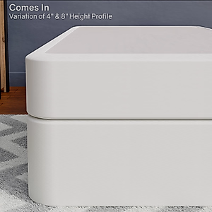 Continental Sleep, 8-Inch Sturdy Split Box Spring for Mattress Support-Durable and Fully Assembled, Natural Wood Foundation for Full, White