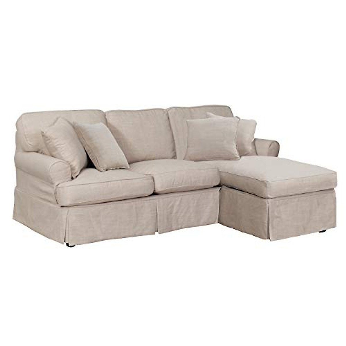 Sunset Trading Horizon Slipcover and Sleeper Sofa, 36” H x 65” D x 85” W, Linen