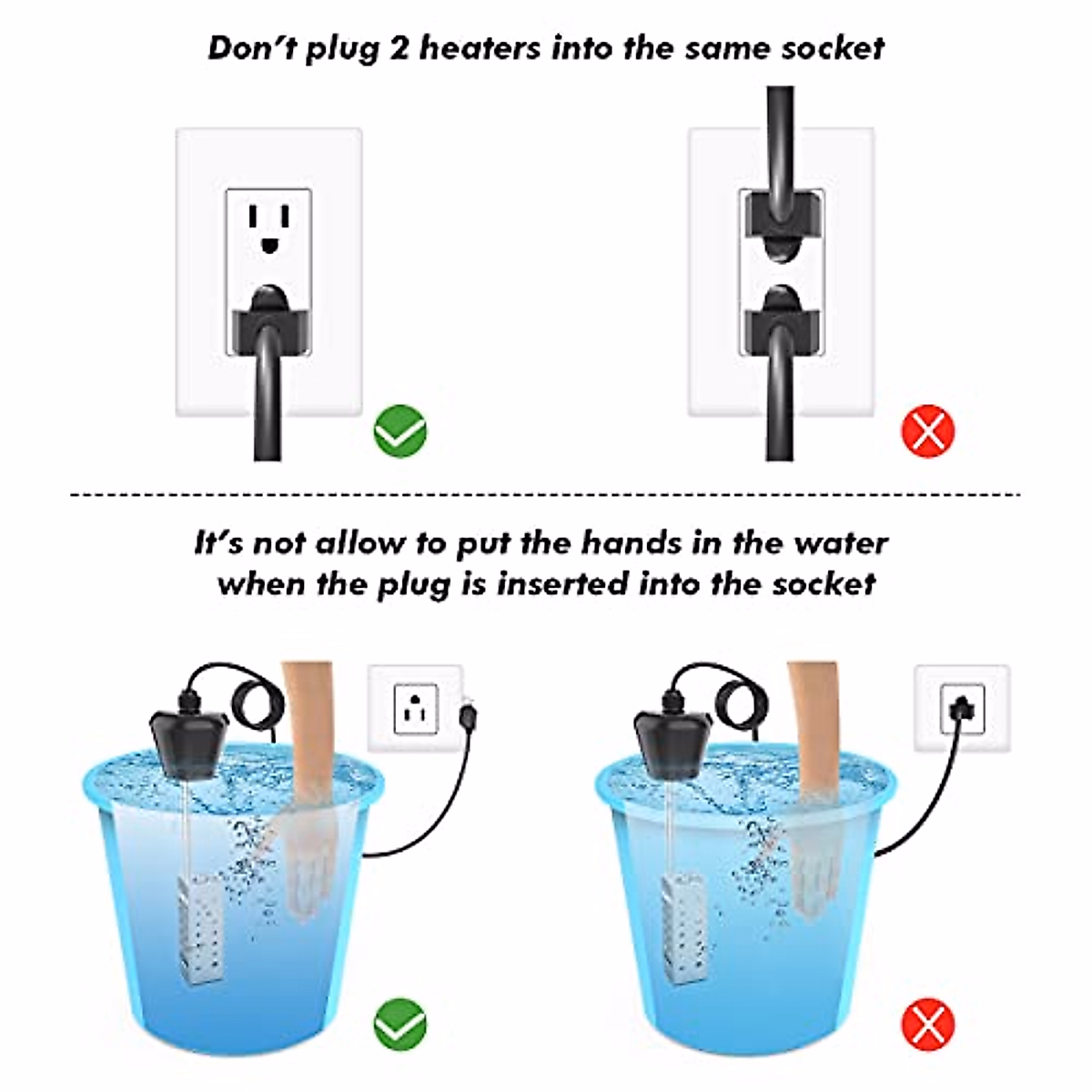 creekeley Electric Immersion Water Heater,1500W Pool Heater with Stainless Steel Guard & Suspension Head, Portable Water Heater for Inflatable Pool, Above Ground Pool Heater,Bathtub S1 silver 2