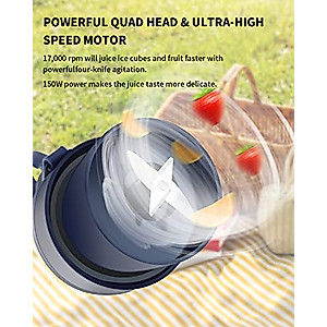 SHUKUBOKU Portable Blender,with USB Rechargeable,Mini Blender For Shakes and Smoothies,Travel Juicer Cup，Made with BPA-Free Material Portable Juicer,10oz Handheld Blender,Portable Juicer(White)