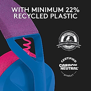 Logitech G435 LIGHTSPEED and Bluetooth Wireless Gaming Headset - Lightweight over-ear headphones, built-in mics, 18h battery, compatible with Dolby Atmos, PC, PS4, PS5, Nintendo Switch, Mobile - Blue