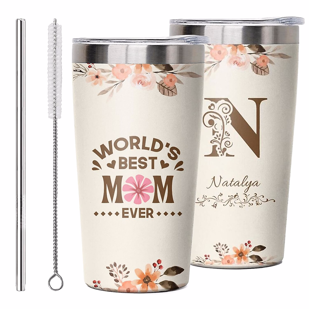 GIfts for Mom from Daughter Son Husband Personalized Tumbler for Christmas Birthday Valentine Mothers Day Custom Insulated Stainless Steel Tumblers