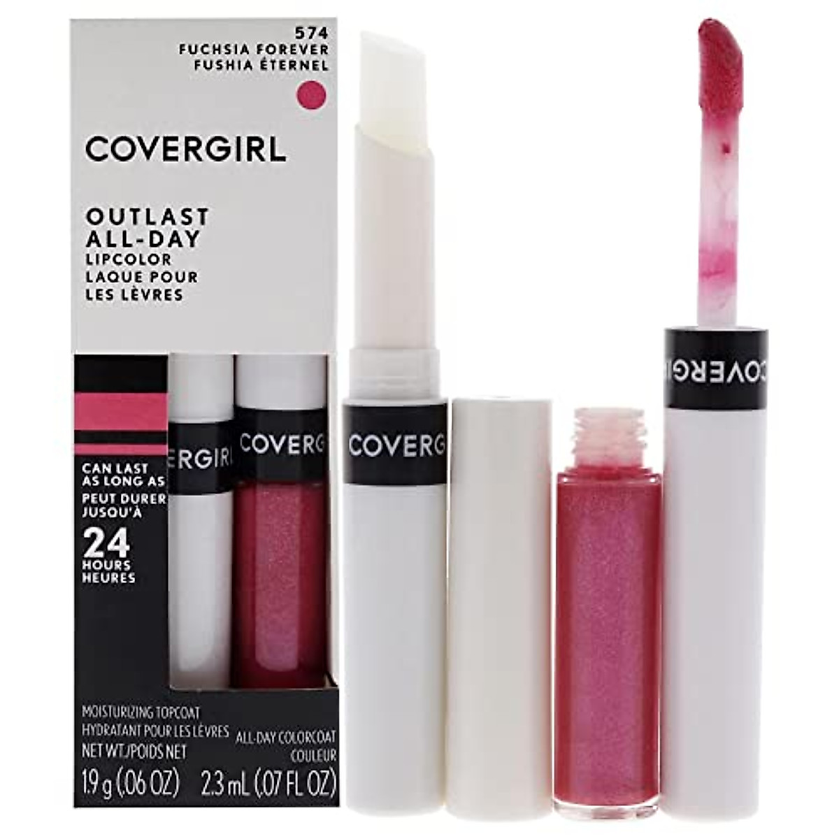 COVERGIRL Outlast All-Day Lip Color With Topcoat, Fuchsia Forever