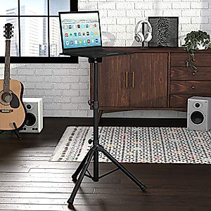 Amazon Basics Multi Purpose Adjustable Portable Tripod Stand for Workstation, Music, DJ, Projector, or Mixer, Black