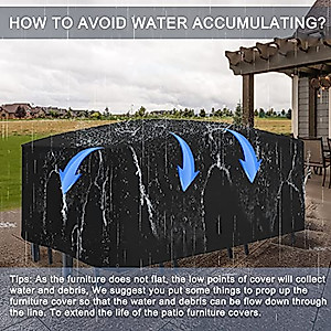 ABCCANOPY Outdoor Square Patio Furniture Covers 600D Oxford Heavy Duty Table Cover Waterproof Windproof Anti-UV Dust Proof Protective Covers Dining Table & Chair Set Cover 76x76x28 inches