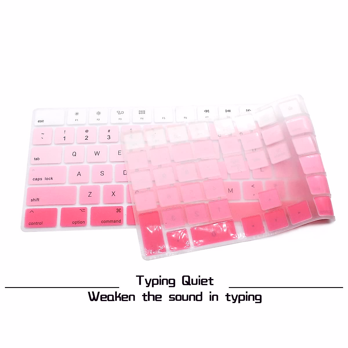 HRH Ombre Pink Silicone Keyboard Cover Keypad Skin for Magic Keyboard with Numeric Keypad A1843 MQ052LL/A Released in 2017 (US Layout)