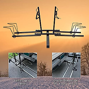 2 Bike Bicycle Rack Rear Mount Rack Carrier Hitch Receiver 2'' for SUV Van Truck