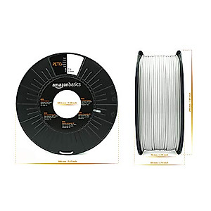 Amazon Basics PETG 3D Printer Filament, 2.85 mm, Gray, 1 kg Spool