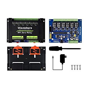 Waveshare Industrial 6-Channel Relay Module for Raspberry Pi Zero WH RS485/CAN Bus Power Supply Isolation Photocoupler Isolation