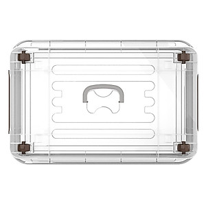 17 Quart Clear Storage Latch Box/Bin, 4-Pack Plastic Stackable Box Organization with Wheels Latching Handle and Lid