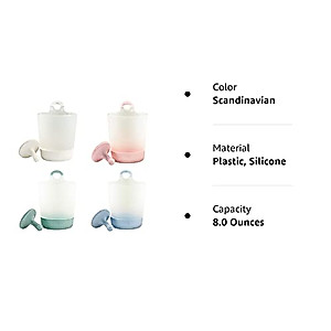 Puj Phillip Cups for Kids - Hangable Training Cups - Rinse-and-Play Reusable Plastic Cups with Grippy Hooks - Dishwasher Safe - Frustration Free Packaging - Set of 4 (Scandinavian)