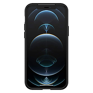 OtterBox iPhone 12 & iPhone 12 Pro Prefix Series Case - BLACK, ultra-thin, pocket-friendly, raised edges protect camera & screen, wireless charging compatible