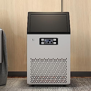 Countertop Nugget Ice Maker, 150lbs/24H Stainless Steel Under Counter ice Machine with 33lbs Ice Storage Capacity, 24H Timer, Self-Cleaning, Small Portable Ice Maker Machine for Home, Office, Bar