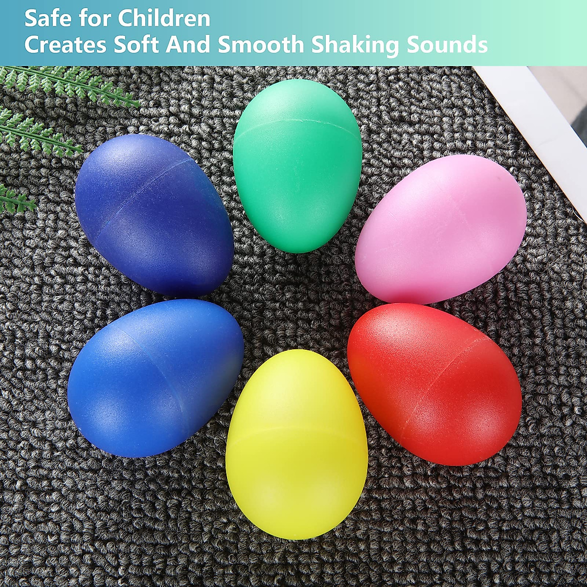 LIVTE 60 Pcs Plastic Egg Shakers Musical Maracas Eggs for Classroom Music or Playing at Home (Blue, Red, Yellow, Green, Pink, Dark Blue)