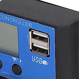 Jeanoko Solar Controller, PWM Control 50V Maximum PV Voltage Solar Batteries Regulator Durable LCD Display for Power