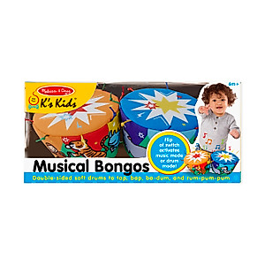 Melissa & Doug K's Kids Bongo Drums Soft Musical Instrument, Multicolor, 1 EA