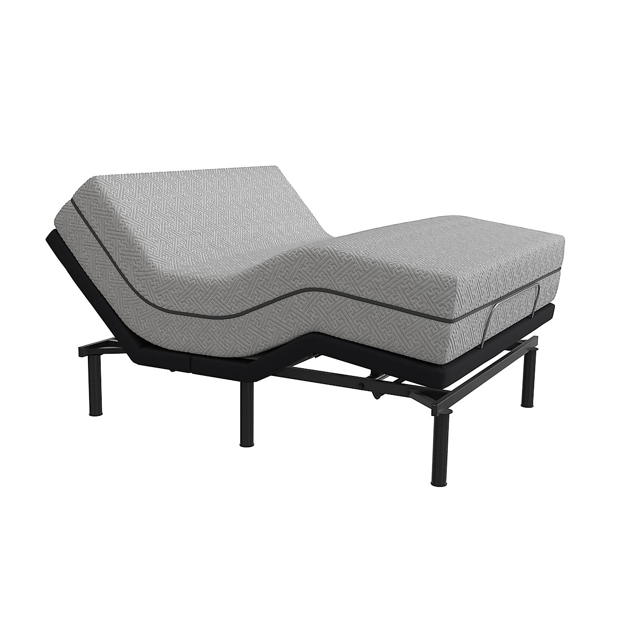Blissful Nights e4 Full Adjustable Bed Base Frame with 14" Soft Gel Infused Memory Foam Mattress