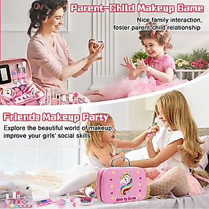 Toys for Girls-Kids Makeup Kit for Girl,29PCS Real Washable Kids Toys for Girls Age 2 3 4 5 6 7 8 9 10 11 Year Old,Princess Christmas Birthday Ideas Unicorns Gifts for Girls with Dress Up Jewelry Set