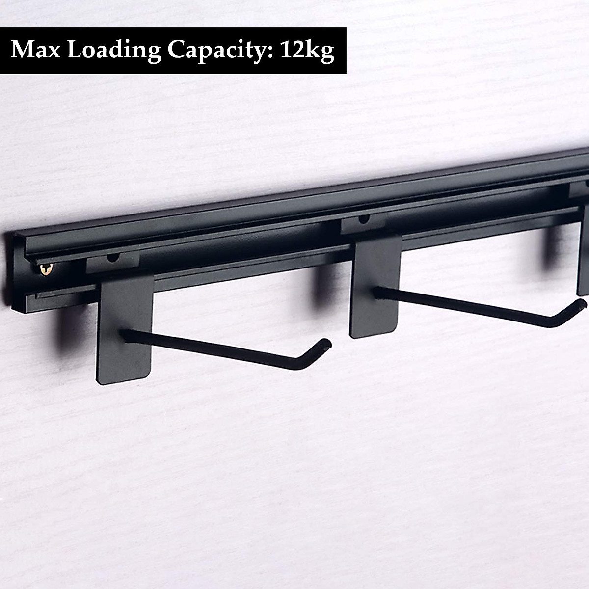 32Pack Slatwall Hooks, 8” Heavy Duty Panel Display Hooks, Commercial Grade Slat Board Hooks for Panel, 1/8” Thickness Metal Slatwall Deluxe Hooks for Garage Shop Retail Display, Black