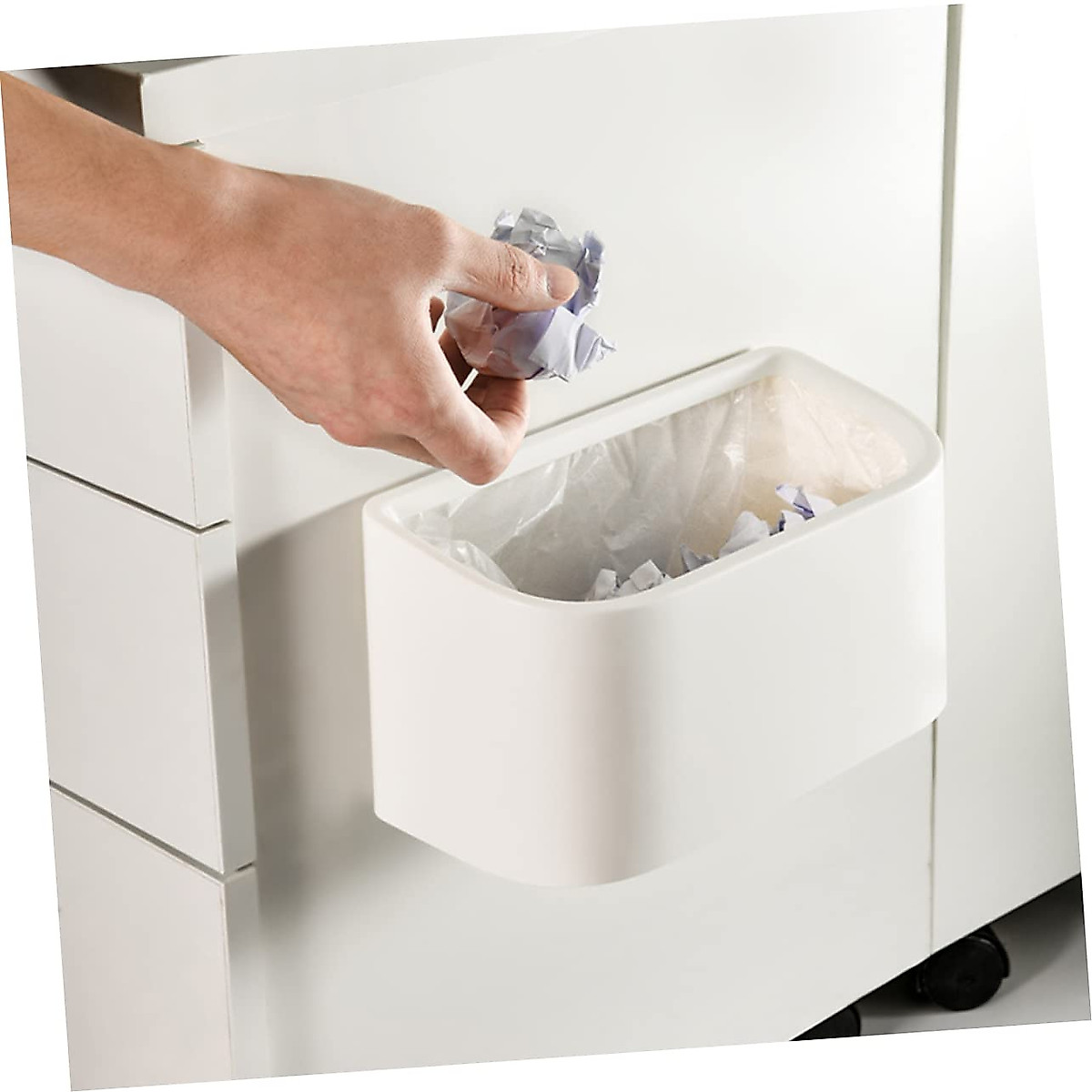 Healeved Simple Trash Bin Wall-Mounted Trash Can White Trash Bin Cabinet Sink Pp