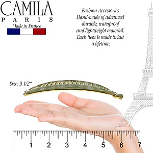Camila Paris CP3105 French Large Banana Clip Hair Comb, Flexible Banana Clips Hair for Thick Hair Ponytail Holder Interlocking Banana Hair Clips Styling Hair Banana Clips for Women Made in France