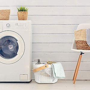 Roshtia 6 Pcs Plastic Mesh Storage Basket with Handle 9.8 x 10.2 x 7.1 Inch Garden Harvest Storage Basket Multi Functional Hanging Organizer for Kitchen Bathroom Picnic Cabinet Home(White)