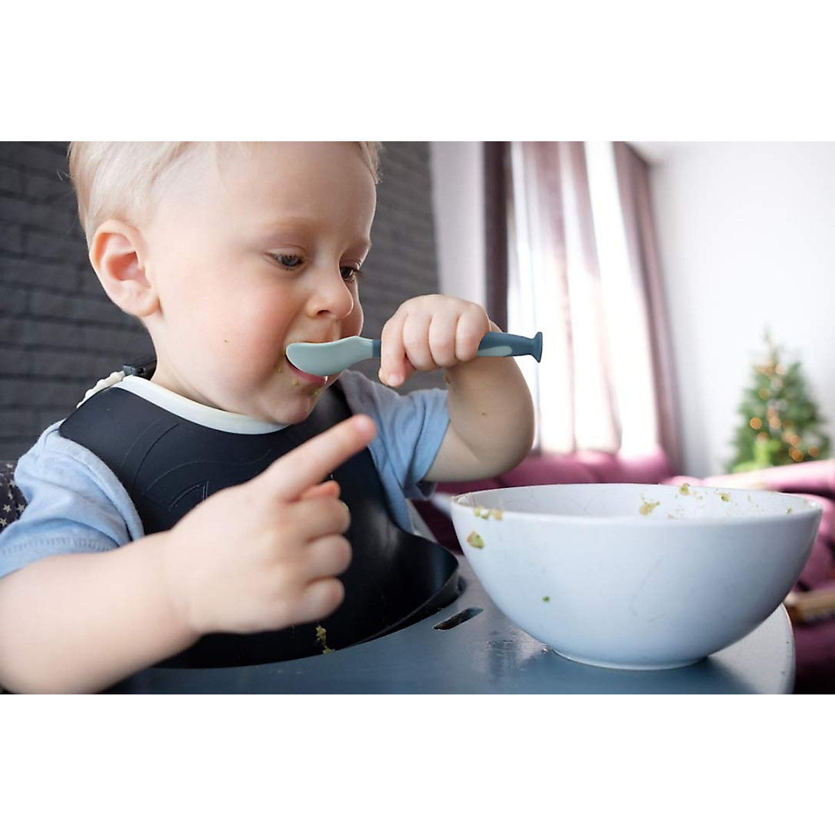 Baby Utensils Spoons Forks with Travel Safe Case for Toddler Babies Children Feeding Training Spoon Easy Grip Bendable Perfect Self Feeding Learning Stand Spoon Fork