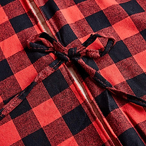 48 Inches Christmas Tree Skirt Red and Black Plaid Buffalo Check Double Layers Skirts for Christmas Decorations Indoor Outdoor, Xmas Party Holiday Ornaments (48 Inches)