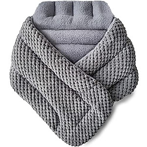 UNCN Neck Heating Pad with Washable Cover 29*6.6" for Neck Pain Relief and Shoulders Microwavable Wraps Thermacare Heat Pack Moist Warmer Brace Hot Pillow Headache Cordless Portable(Grey)