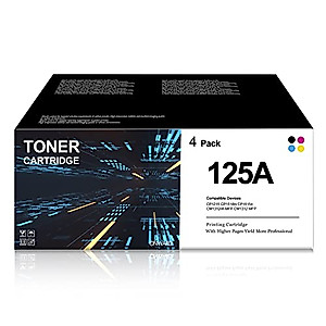 125A Toner Cartridges 4-Pack (Black/Cyan/Magenta/Yellow) - OWRD Compatible 125A CB540A CB541A CB542A CB543A Toner Replacement for HP CP1215 CP1518ni CP1515n CM1312nfi MFP CM1312 MFP Printer