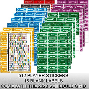 KIKIGO Fantasy Football Draft Board 2023-2024 Kit Extra Large Board with 14 Teams 20 Rounds 500+ Player Labels 2023 Top Rookie and Blank Label