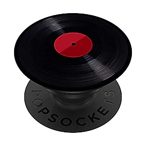 Pop Socket Vinyl Record Red Black Design. Disc Pop Socket PopSockets PopGrip: Swappable Grip for Phones & Tablets