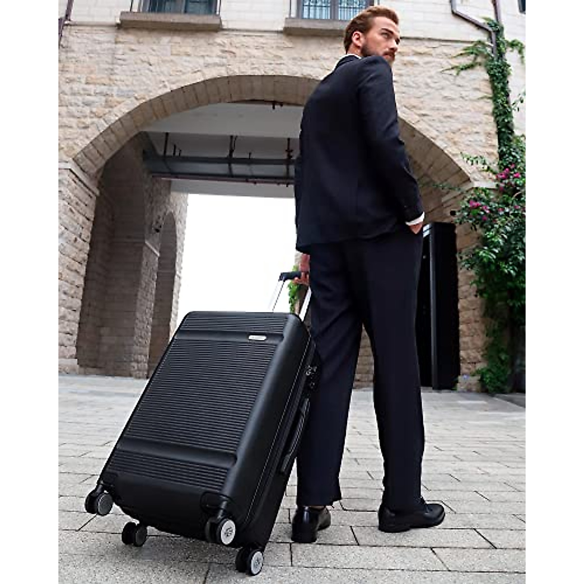 Zitahli Luggage, Expandable Suitcase Checked Luggage, Hardside Luggage with TSA Lock Spinner Wheels YKK zippers, 28in (Black)