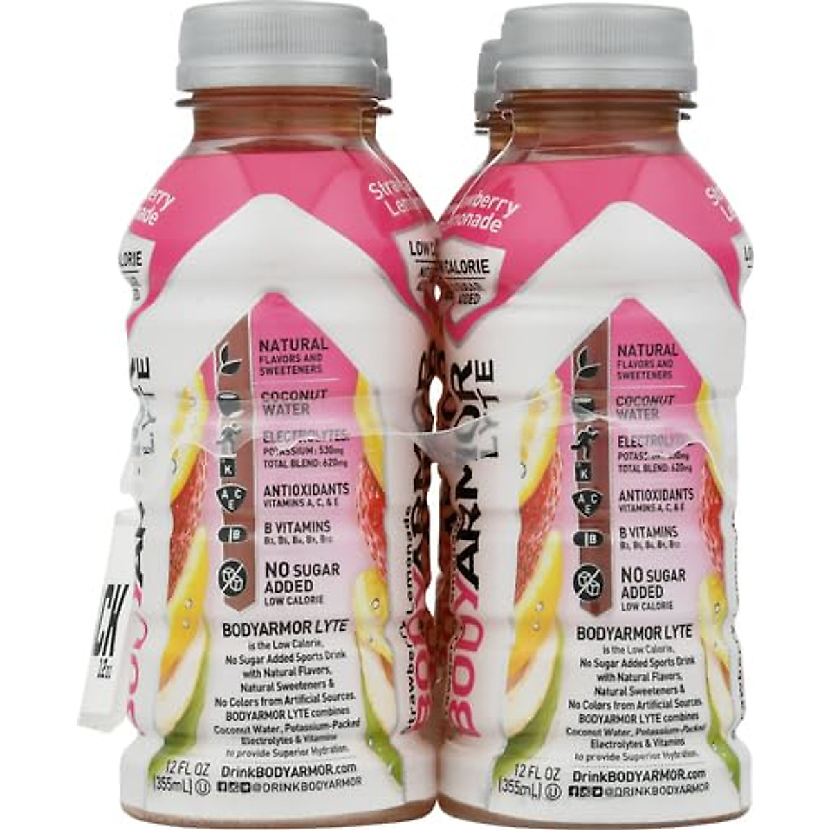 BODYARMOR LYTE Sports Drink Low-Calorie Sports Beverage, Strawberry Lemonade, Natural Flavors With Vitamins, Potassium-Packed Electrolytes, No Preservatives, Perfect For Athletes, 12 Fl Oz (Pack of 8)