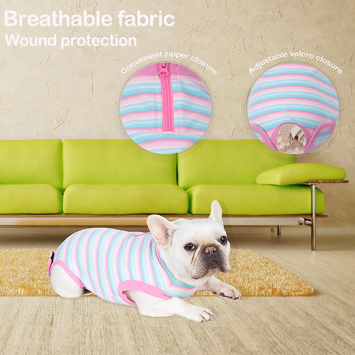 Wabdhally Dog Surgery Recovery Suit,Surgical Recovery Female Spay Suit for Large Dogs Cats,Surgery Recovery Multi Pink Onesie XXXL