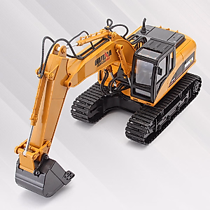 Gemini & Genius Excavator Toys, Construction Vehicle Digger Toys 1/40 Scale Die-cast Grader Engineering Tracked Excavator Vehicle Alloy Models Toys for Kids and Decoration for House