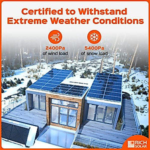 RICH SOLAR 200 Watt 12 Volt 9BB Cell Monocrystalline Solar Panel High Efficiency Solar Module for RV Trailer Camper Marine Off Grid