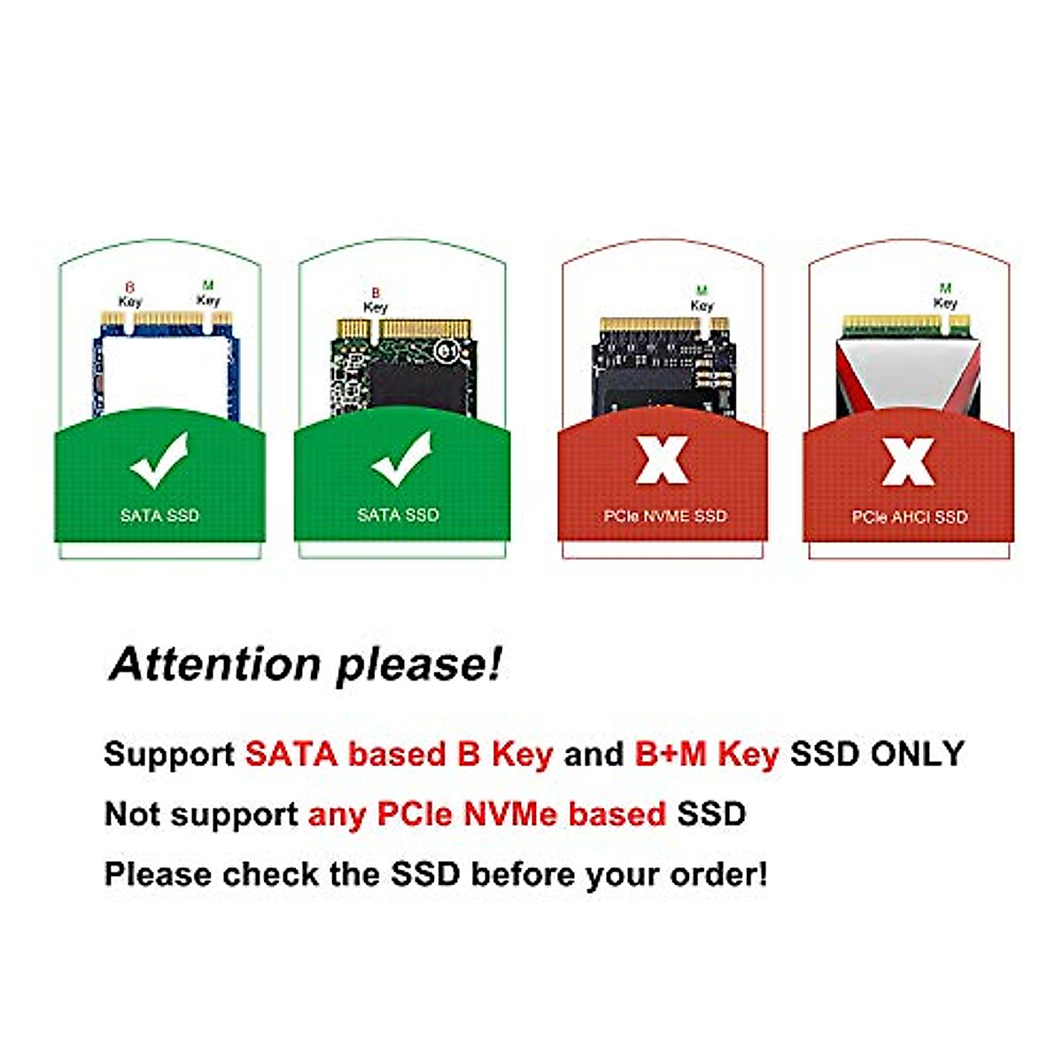 JESOT M.2 to USB Adapter, B Key M.2 SSD to USB 3.0 Reader Card, NGFF SATA Converter Support SATA Based SDD 2230 2242 2260 2280 No Cable Needed