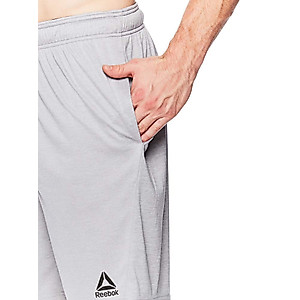 Reebok Men's Drawstring Shorts - Athletic Running & Workout Short - Cruz Sleet Heather, Small