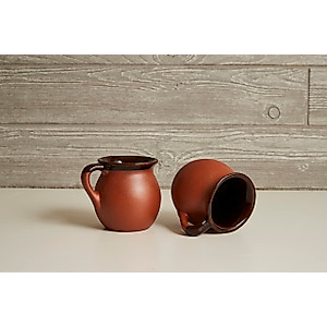 Verve CULTURE Hot Chocolate Mugs, Set of 2 Mexican Clay Mugs, Handmade Coffee Cups for Cocoa, Coffee and Tea